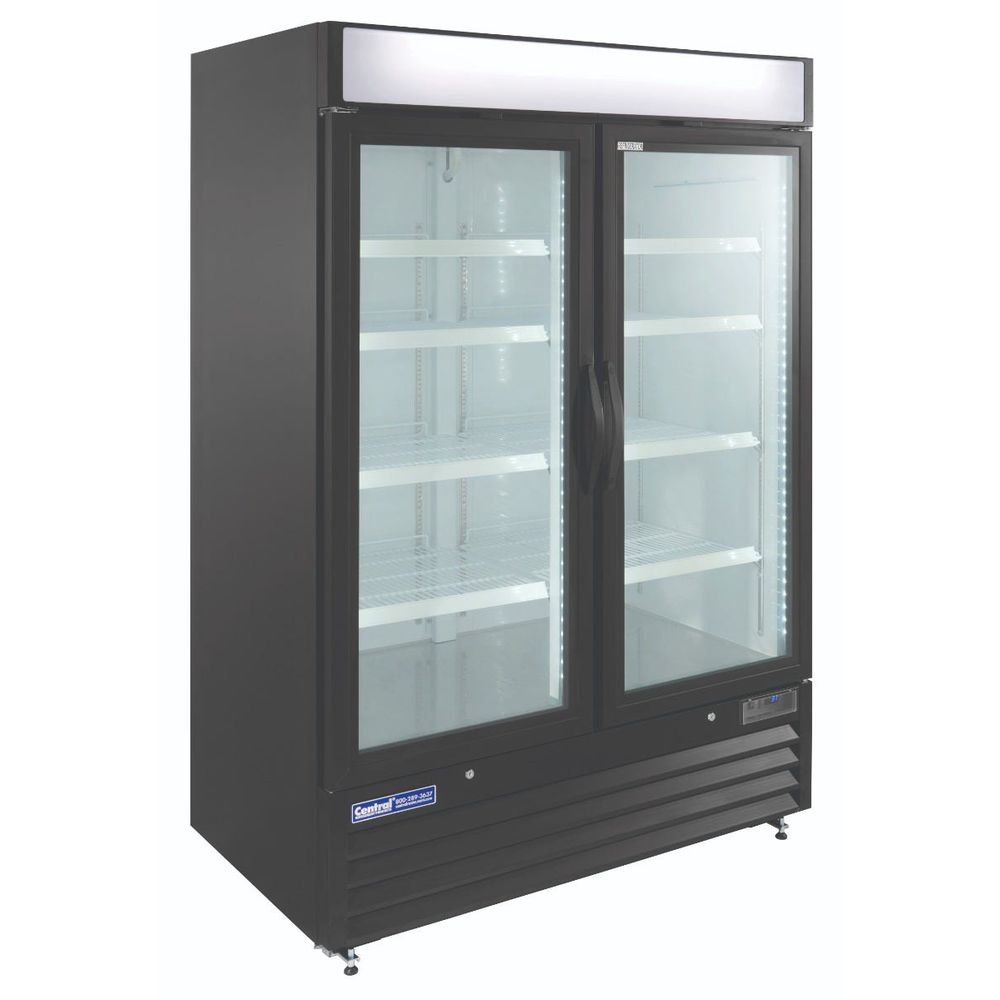 Kratos 67K-206 2 Swing Door Black Refrigerated Merchandiser - 53-1/8"W x 31-7/8"D x 83-9/10"H
