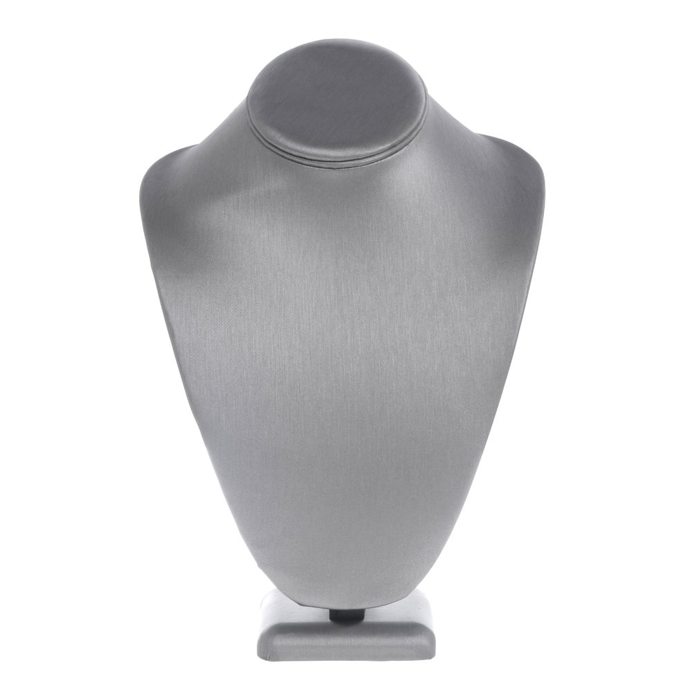Steel Gray Leatherette Upright Neck Form