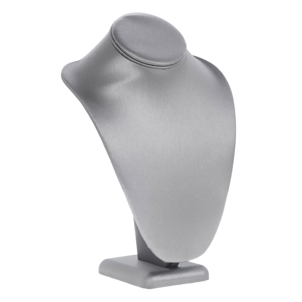 Steel Gray Leatherette Upright Neck Form