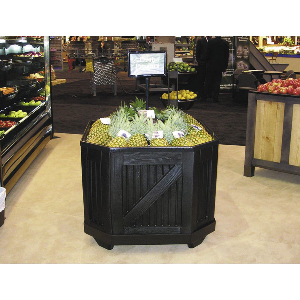 Marco Black Plastic 8-Sided Orchard Bin Pallet Base Insert - 47"L x 40 ...