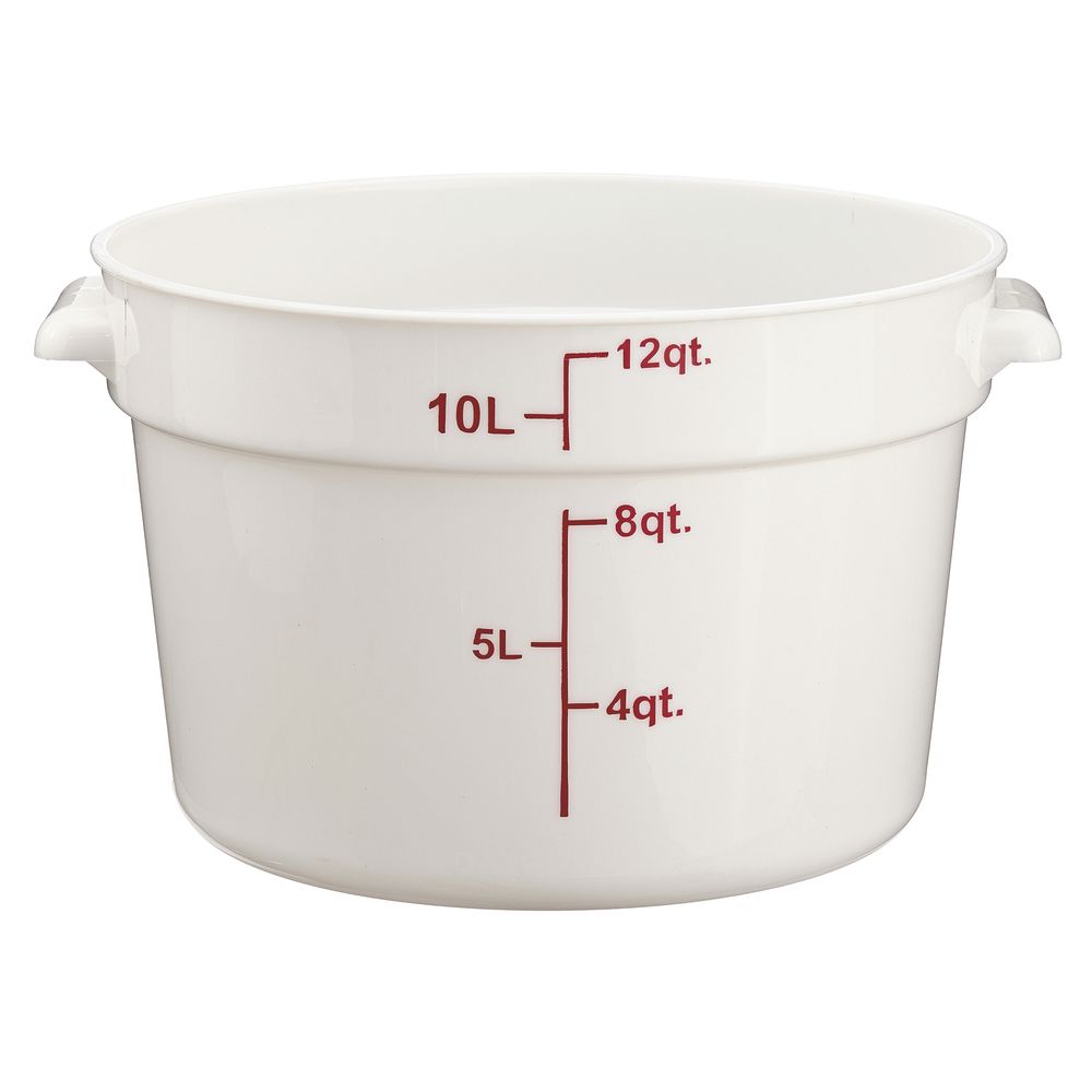 Kratos 29A-056 12 Qt White Round Food Storage Container