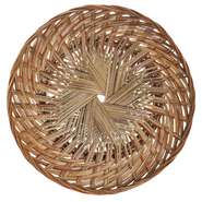 Round Two-Tone Coco Midrib Basket Tray - 16"Dia x 1 1/2"H