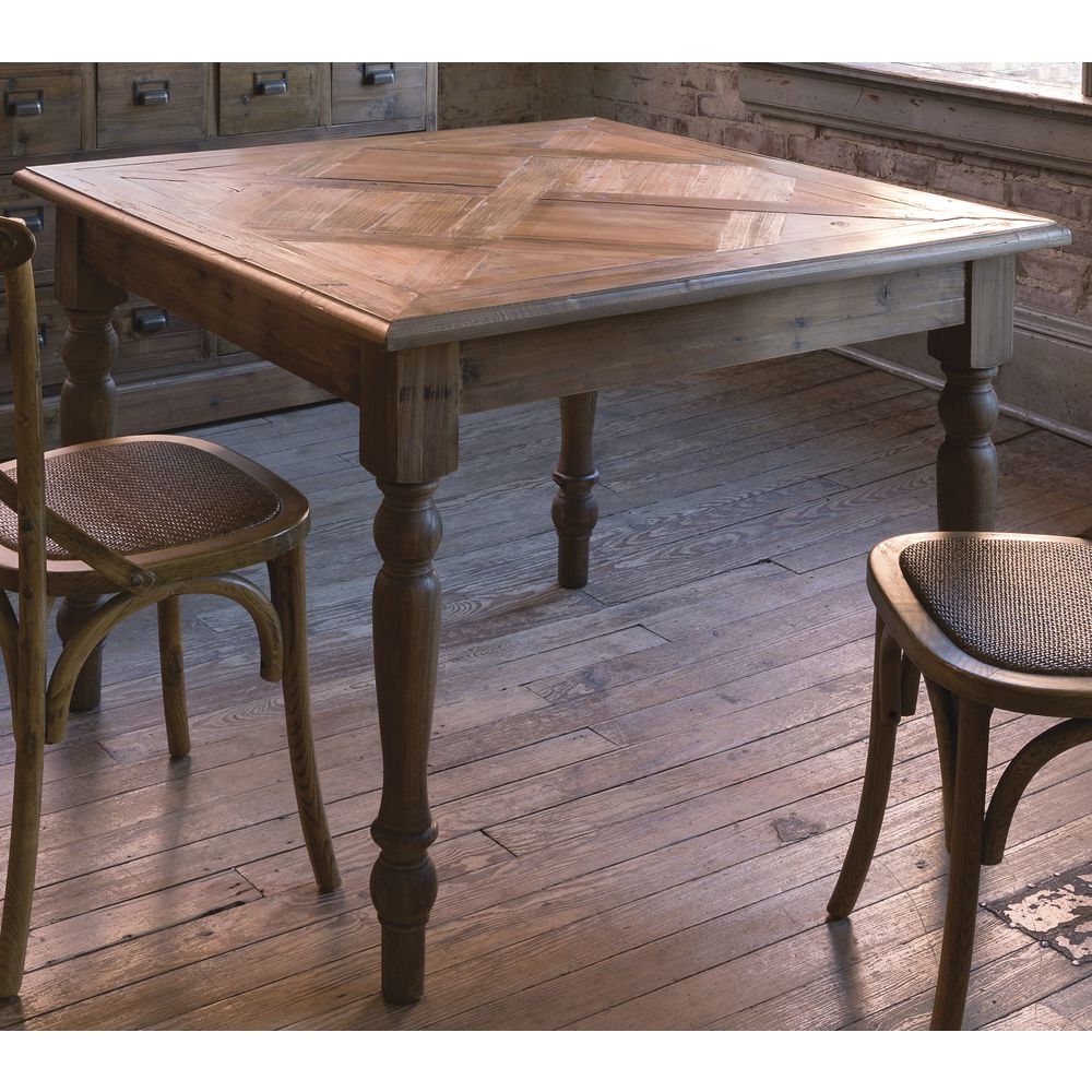 Spindle Leg Wood Table 41"W