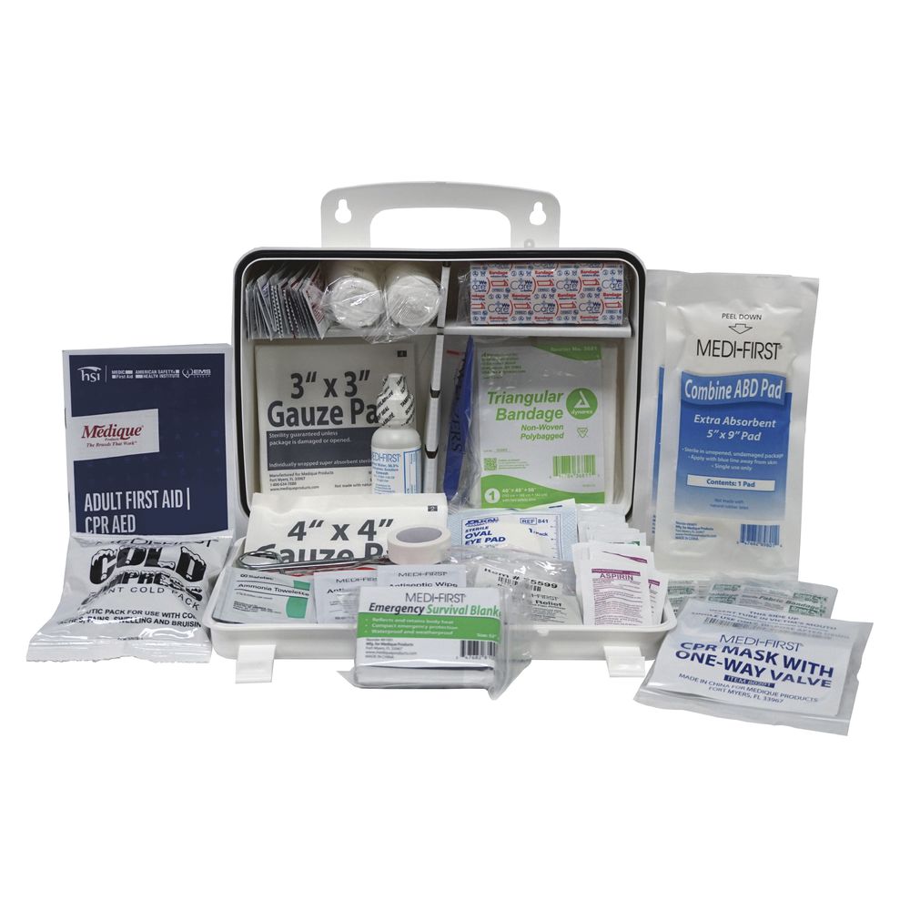 Medique 25-Person ANSI-2015 Class A Filled Plastic First Aid Kit