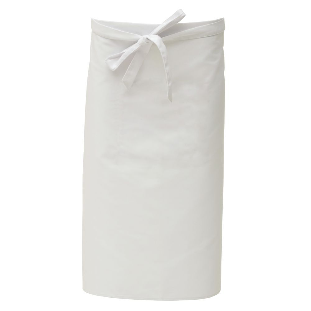 white cotton apron with pockets