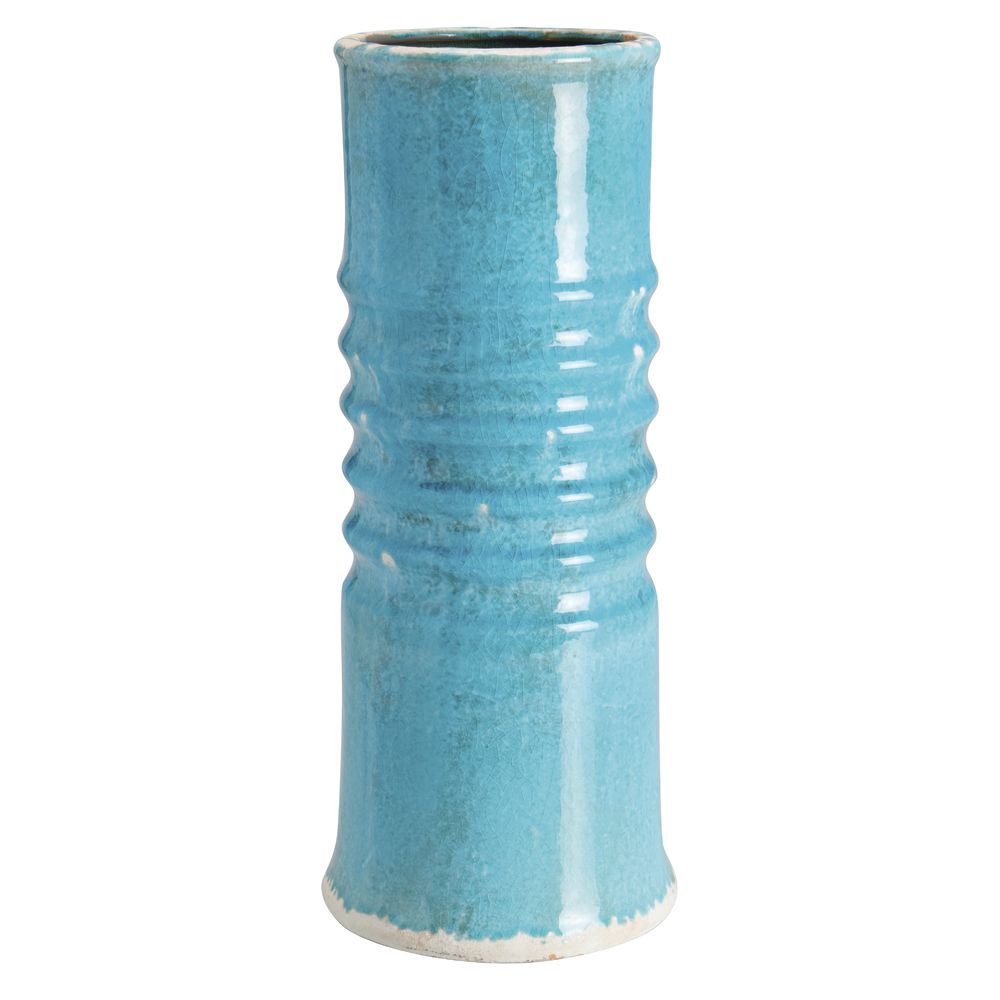 Impulse Vase, Sienna Blue - 6 1/2"Dia x 12 3/5"H