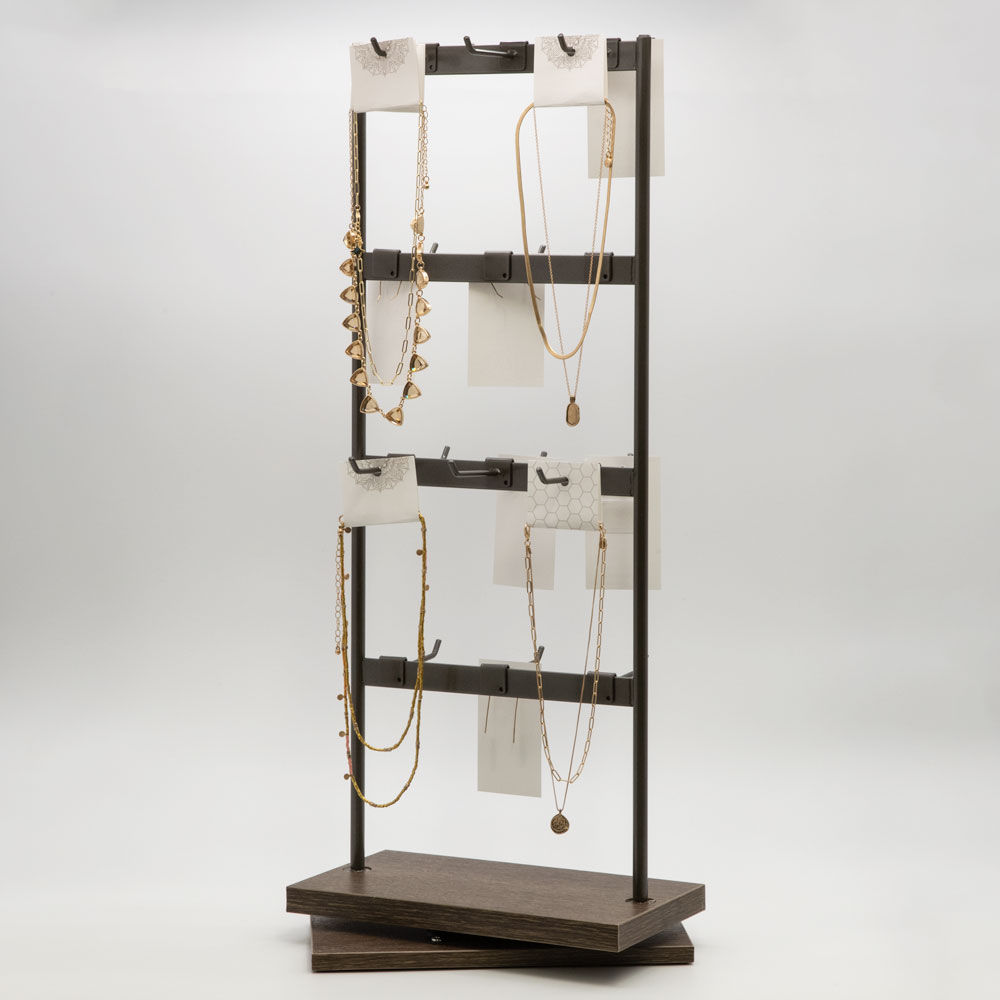 Bronzed Oak Collection Jewelry Spinner Display - 9 1/2"W x 5"D x 23 3/8"H