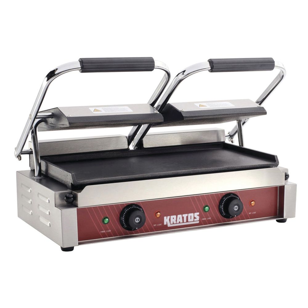Kratos 29Y-024 Double Panini Sandwich Grill With Smooth Plates, 18-7/10 ...