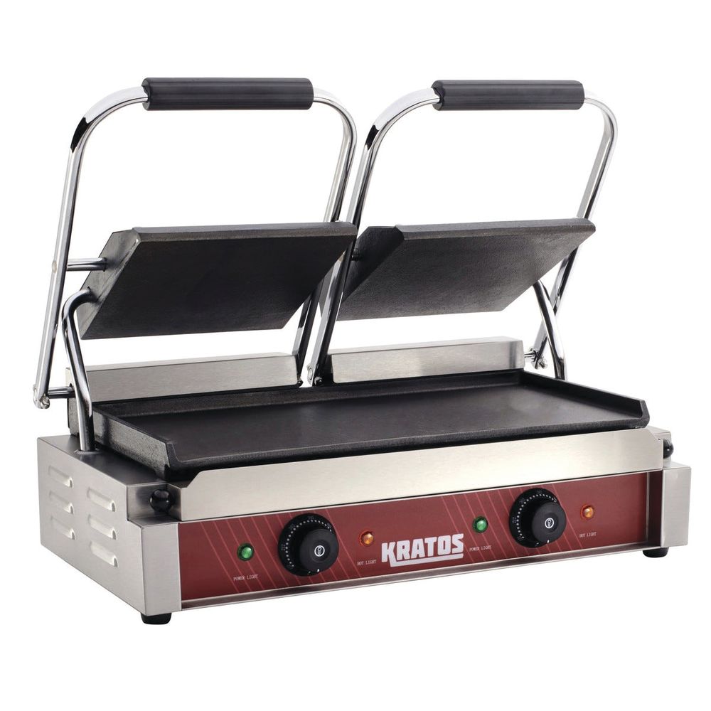 Kratos 29Y-024 Double Panini Sandwich Grill With Smooth Plates, 18-7/10 ...