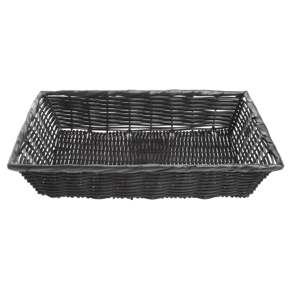 Black 16" x 11" x 3" Basket Without Handles
