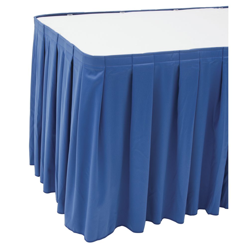 Visual Textile Box Pleat Royal Blue Polyester Table Skirting - 29"H x 13'L