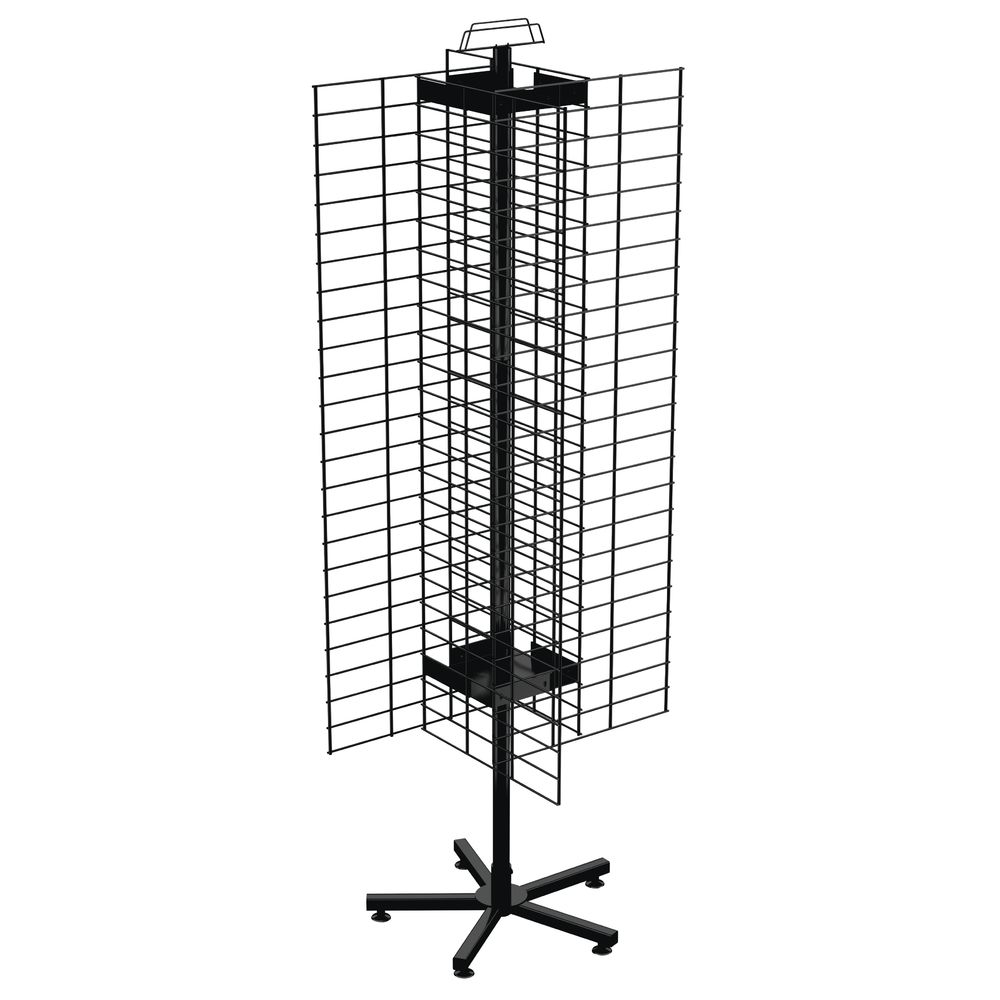 3-Sided Grid Spinner Floor Rack