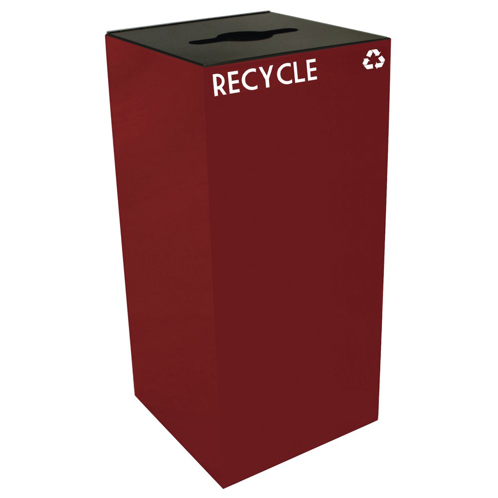 HUBERT® 32 gal Red Steel Recycling Squared™ Container with Combo ...