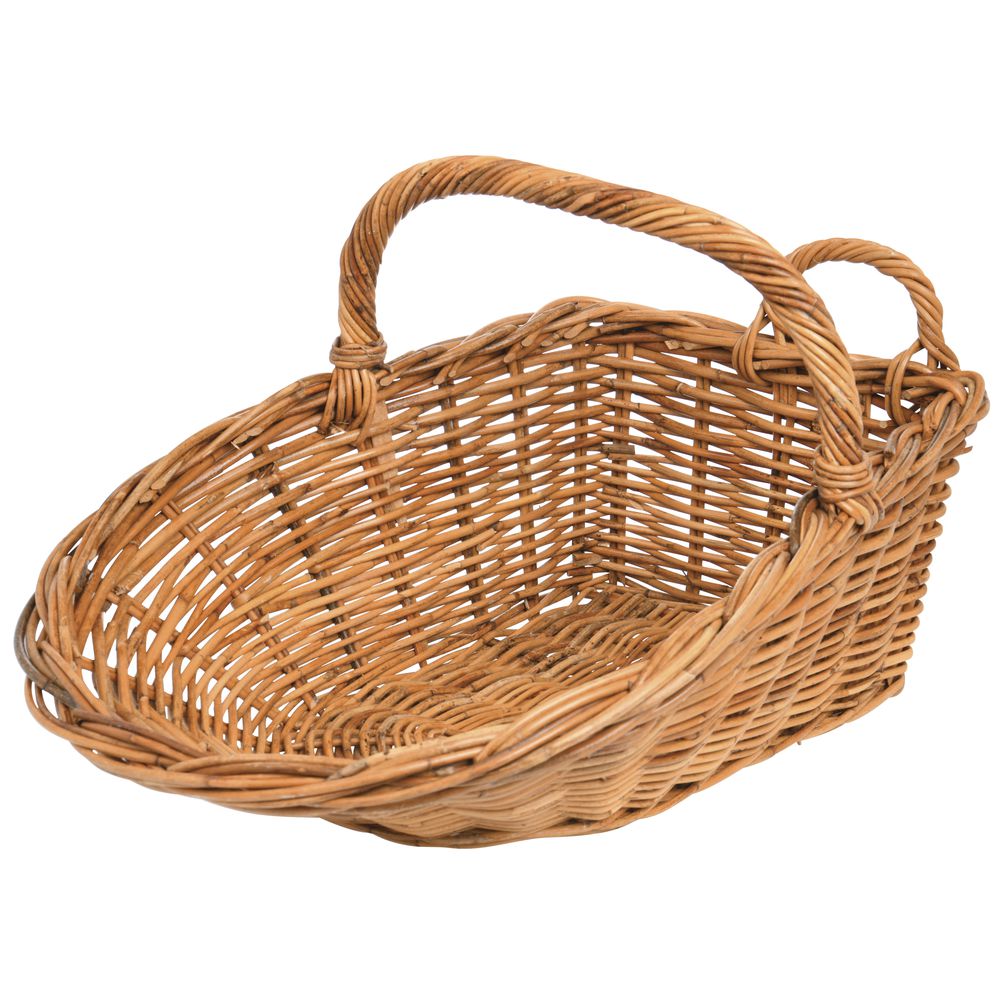 RATTAN, SCOOP BASKET, 24"X18"