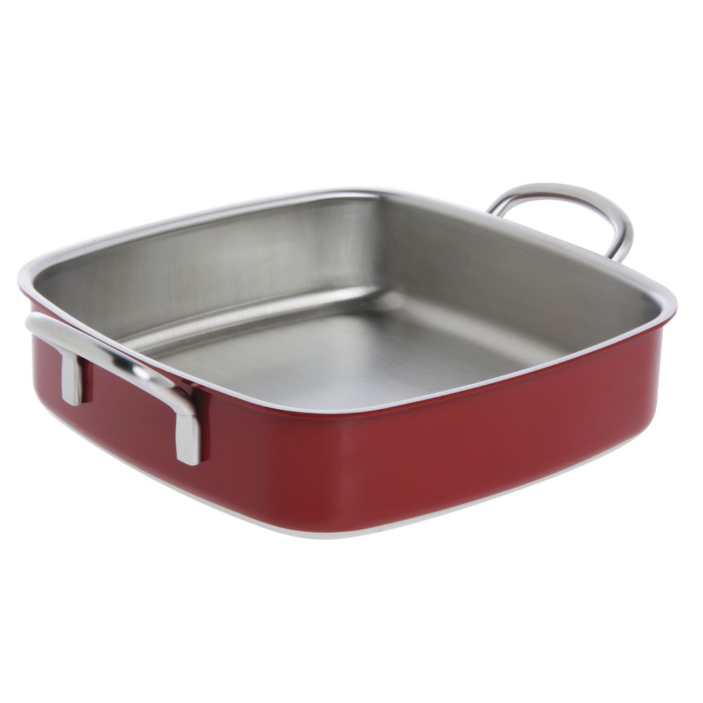 Expressly HUBERT® Colorscape 3-Ply Square Red Stainless Steel Pan - 10 ...