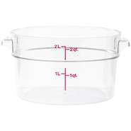 Cambro Camwear® 2 qt Round Clear Plastic Food Storage Container - 8 3/ ...