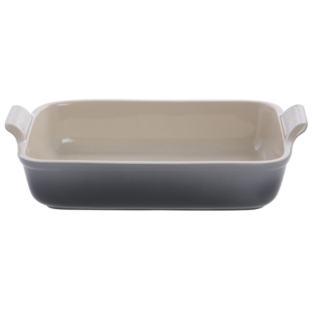 Le Creuset 4 qt Rectangular White Stoneware Casserole Dish with Cover ...