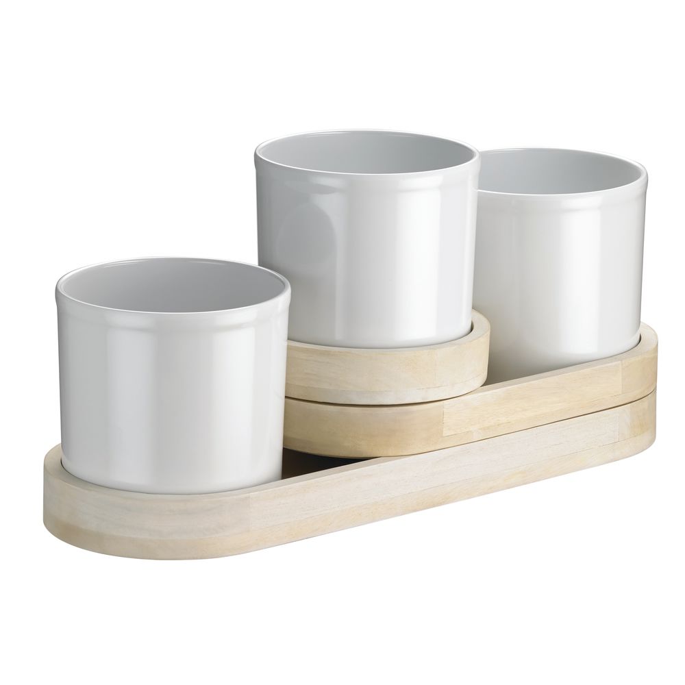 HUBERT® Mango Light Wood Display Riser - 7"Dia x 2"H