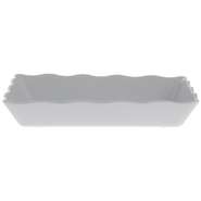 Expressly HUBERT® White Melamine Wave Display Platter - 14"L x 9 1/2"W ...