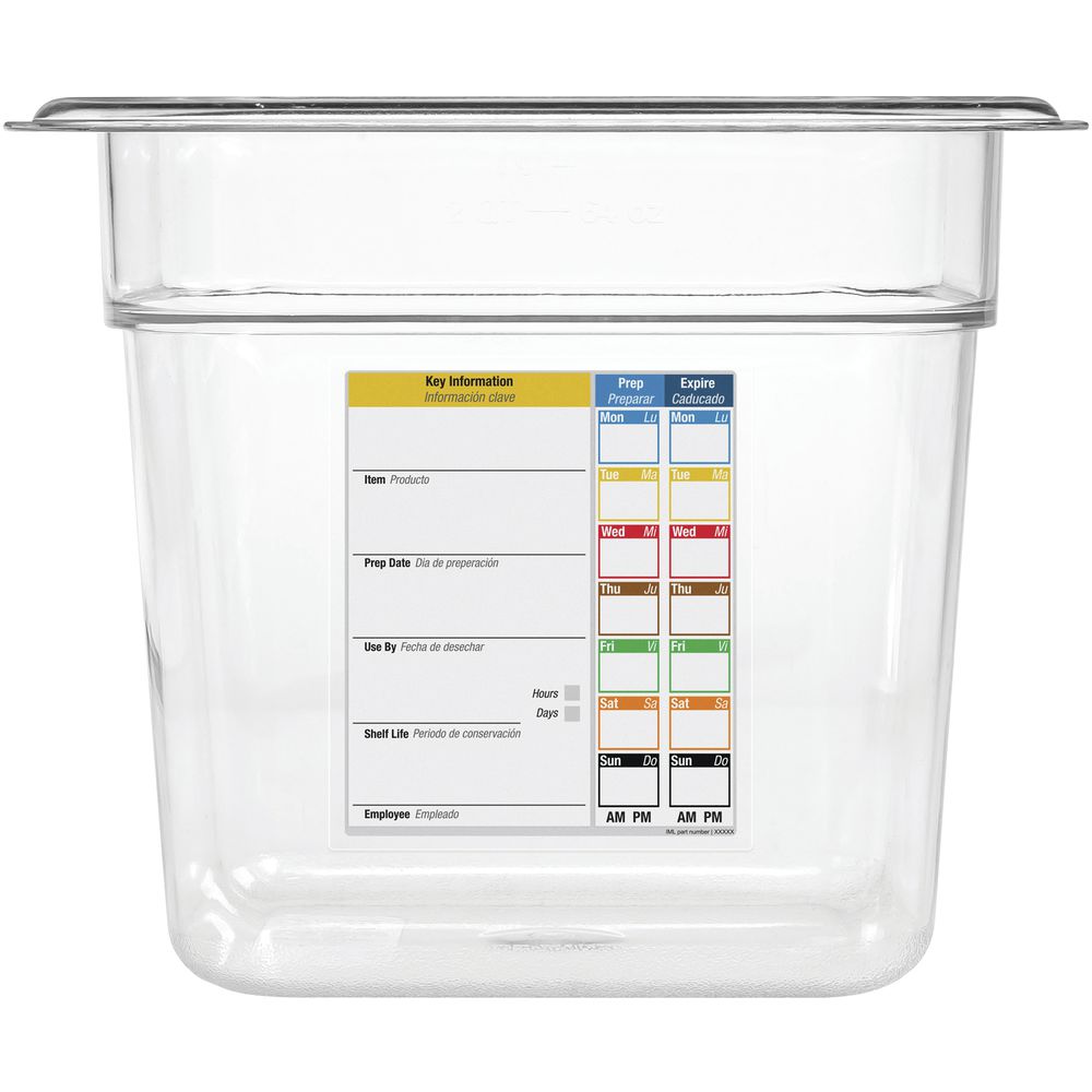 Carlisle StorPlus™ 1/6 Size Food Pan with Perma Label - 6 3/4"L x 6 19/ ...