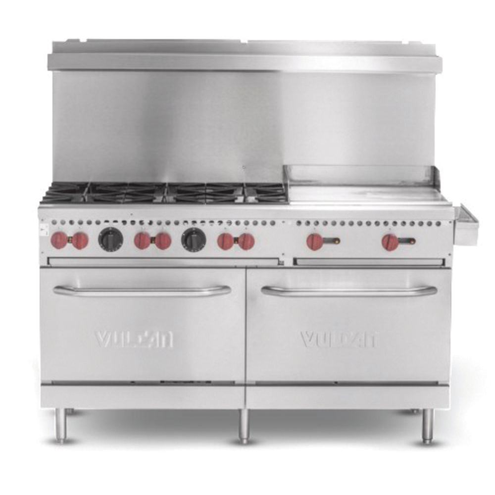 Vulcan SX60F-6B24G Six-Burner Natural Gas Range with 24" Griddle - 32"L ...