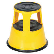 Vestil Yellow Steel Rolling Step Stool - 17 7/8"Dia x 17 1/8"H