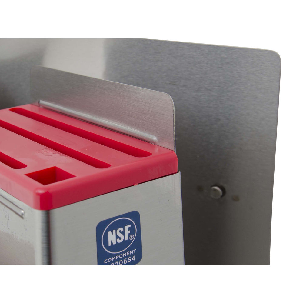 Edlund Stainless Steel Knife Sanitizing System with Red Plastic Inserts ...