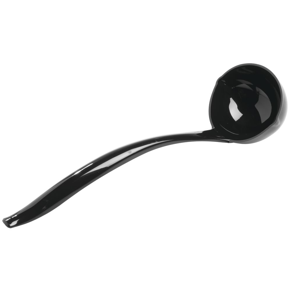 Sabert 4 Oz Black Plastic Disposable Ladle - 12"L