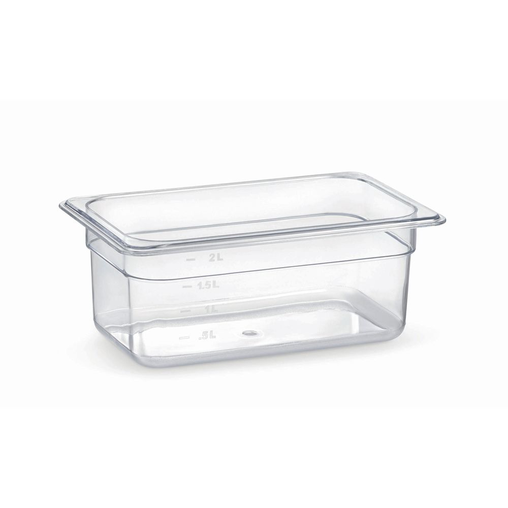 HUBERT® Fourth-Size Clear Polycarbonate Cold Food Pan -10 3/7"L x 6 7/ ...