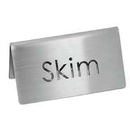 Service Ideas 18/8 Brushed Stainless Steel Table Tent Sign "Skim"- 3"W ...