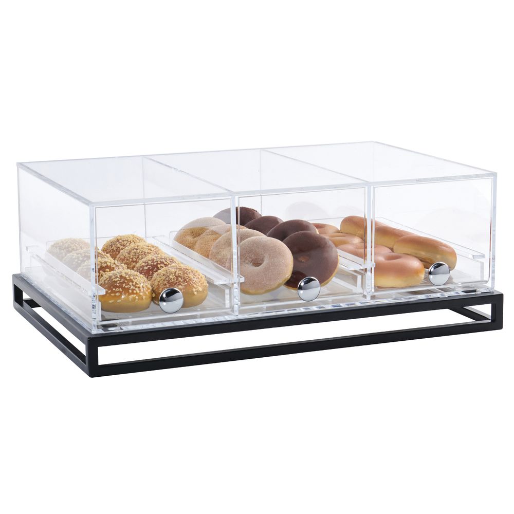 Expressly Hubert® Cerve Collection 3-Drawer Black Pastry Display With ...