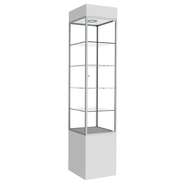 Square Tower Display Case, White