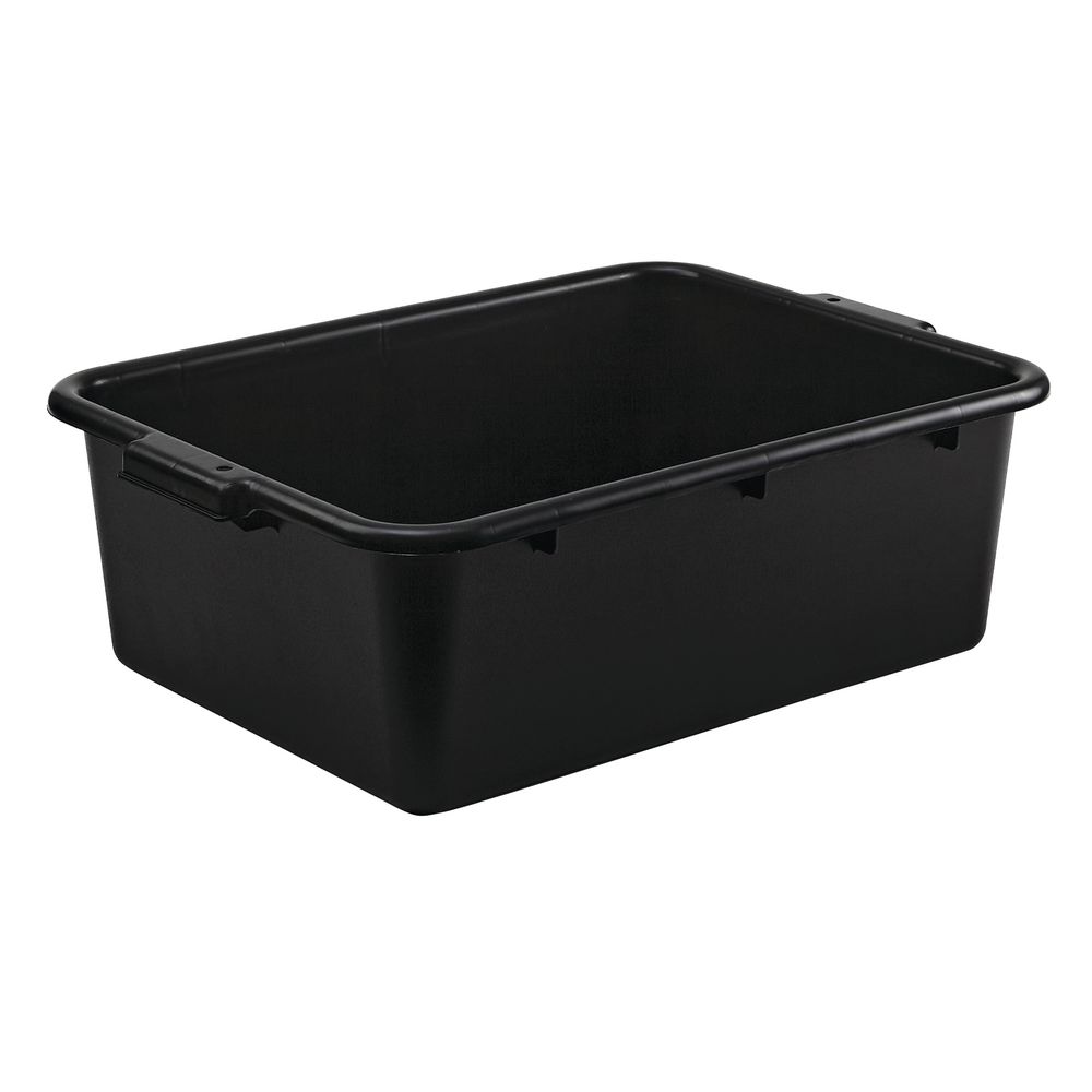 HUBERT® Black Plastic Bus Tub, 20"L x 15"W x 7"H