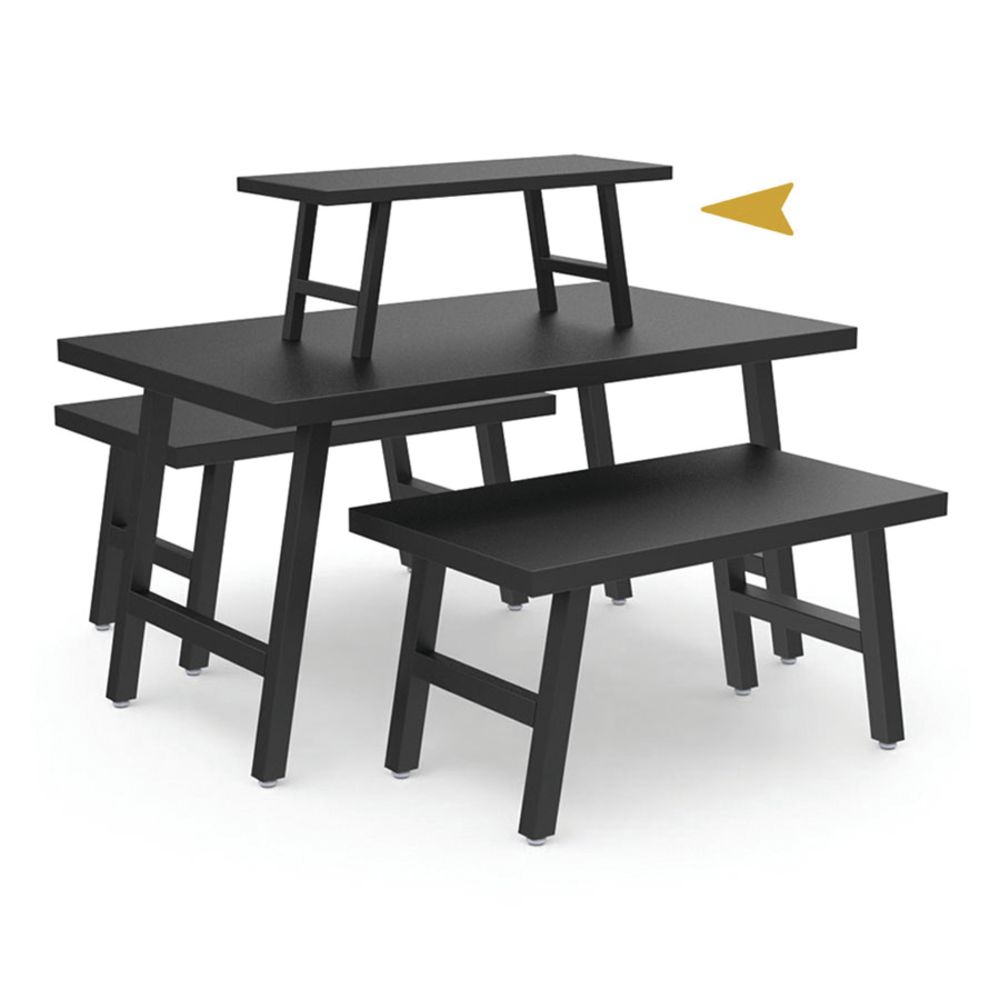 Table Riser, Matte Black - 36"W x 14"D x 14"H