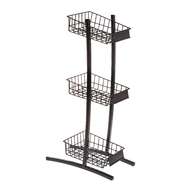 HUBERT® Black 3-Tier Wire Impulse Stand - 6 7/10"L x 12 7/16"W x 23 1/5"H