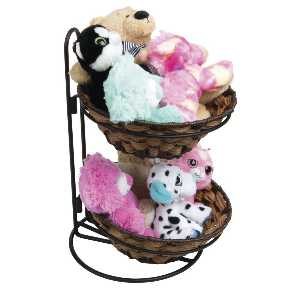 2-Tier Round Basket Counter Display