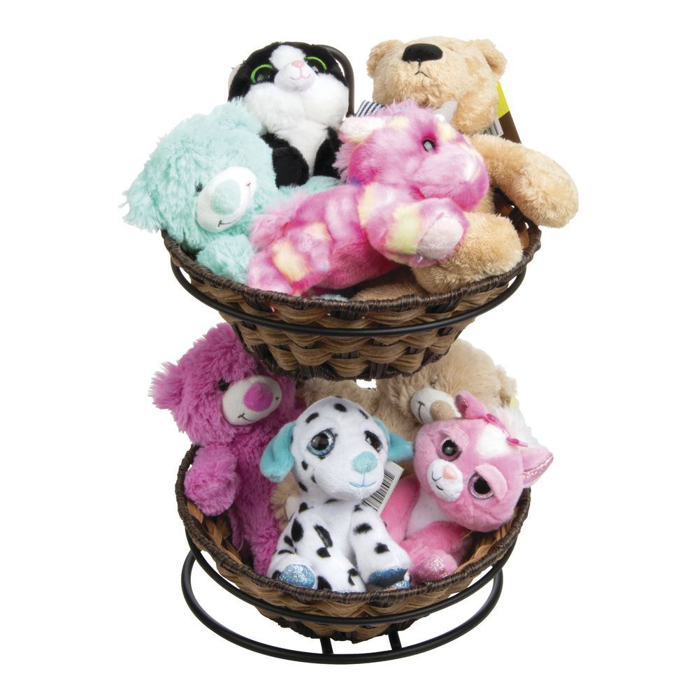 2-Tier Round Basket Counter Display