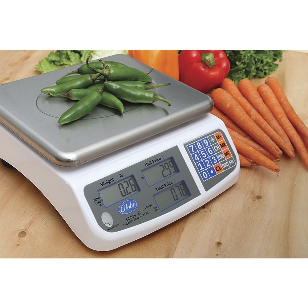 Globe 30 lb Stainless Steel Price Computing Scale - 10 1/4"W x 11 3/4"D ...