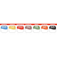 DayMark Tri-Lingual Day Of The Week Rotation Labels Convenience Pack Kit