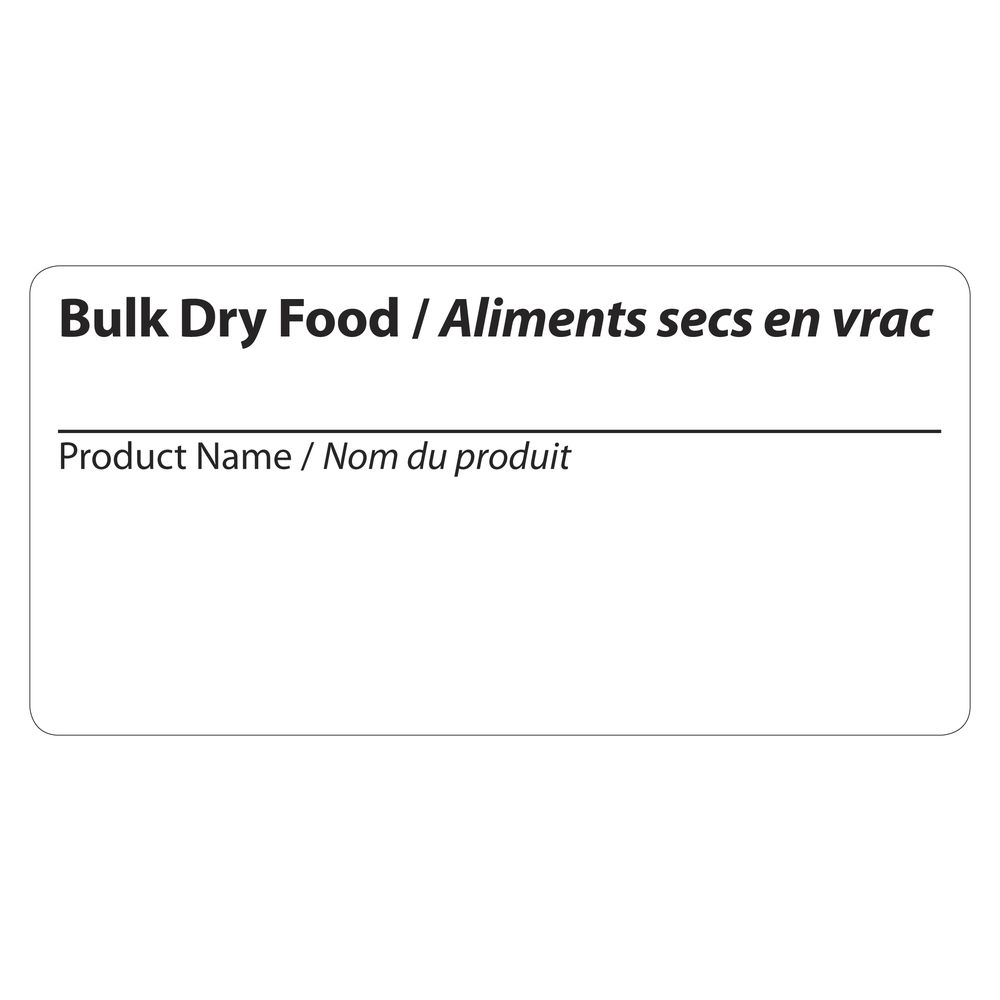 LABEL, BULK DRY FOOD 2 X 4 500/RL