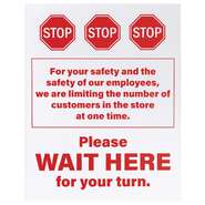 Expressly HUBERT® Red Plastic Stop Wait Here Floor Sign - 22"W x 28"H
