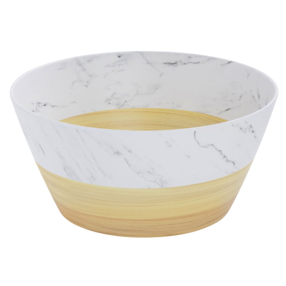 Expressly HUBERT® Butcher Block Faux Wood Melamine Bowl - 10 3/4"Dia x 5"H