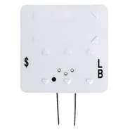 White Plastic Meat Deli 3-Digit Pin Tag - 3 3/4"L x 3 3/8"H