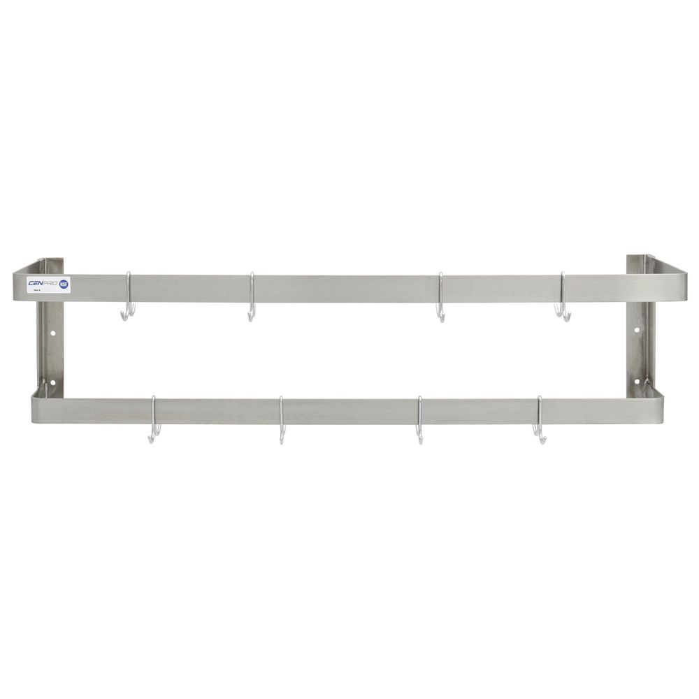 CenPro 29N-087 Stainless Steel Wall-Mounted Double-Line Pot Rack - 72"L