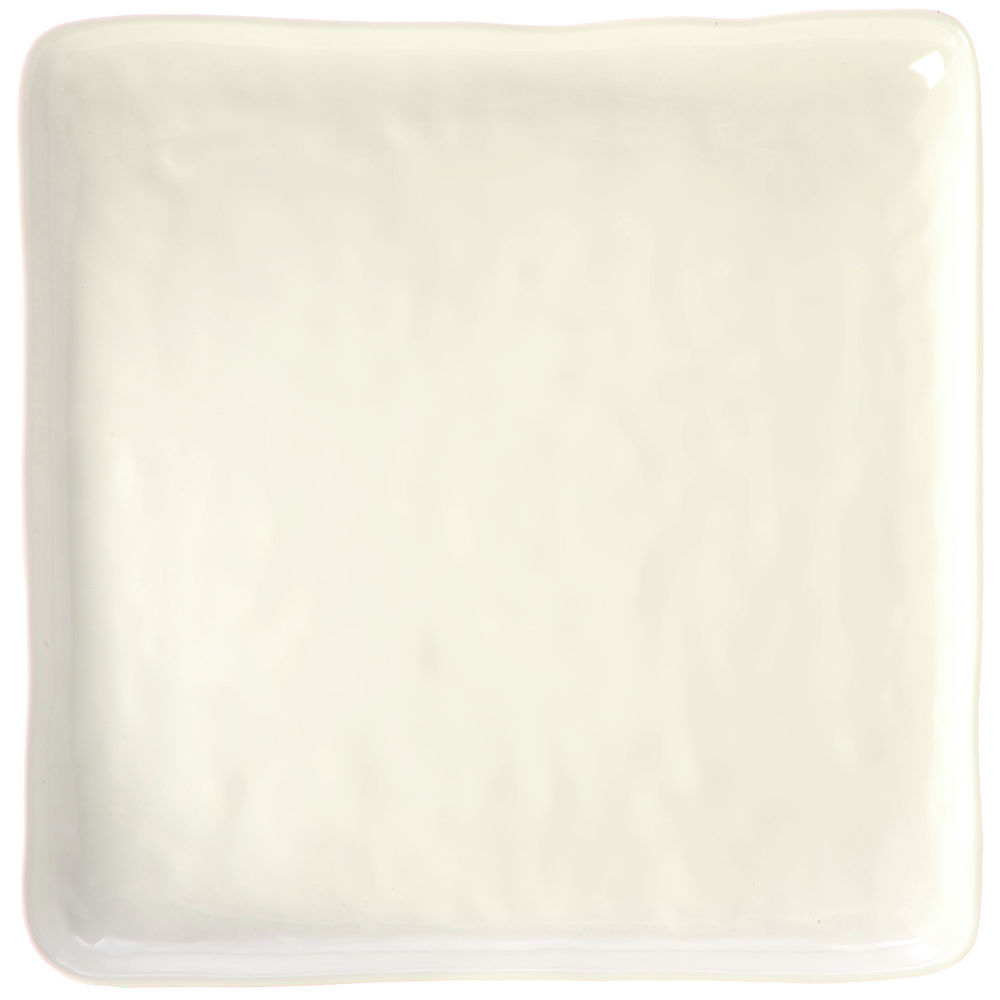 Elite Tuscany II Collection Square White Melamine Plate - 14"L x 14"W x 1"H