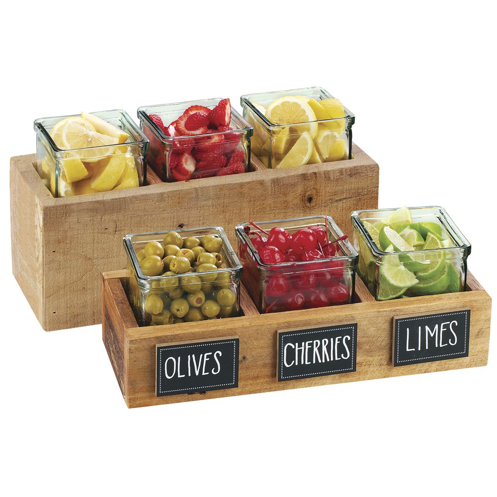 Cal-Mil Madera Rectangular Jar Display with 3 Glass Jars, Rustic Pine
