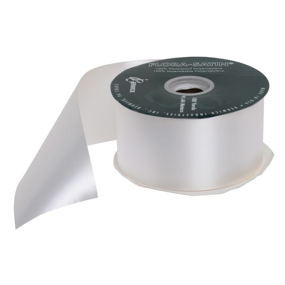2 3/4"W White Flora-Satin® Decorative Ribbon