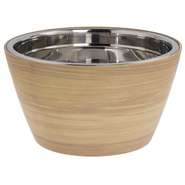 Expressly HUBERT® Butcher Block Faux Wood Melamine Bowl With Stainless ...
