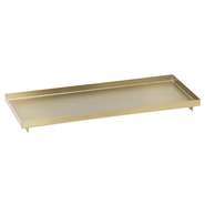 FOH Brass Rectangular Footed Tray - 12 1/4"L x 4 3/4"W x 1"H