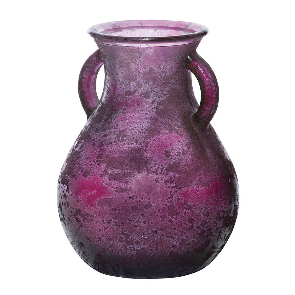 VASE, GLASS, FORSTED CRANBERRY, SM